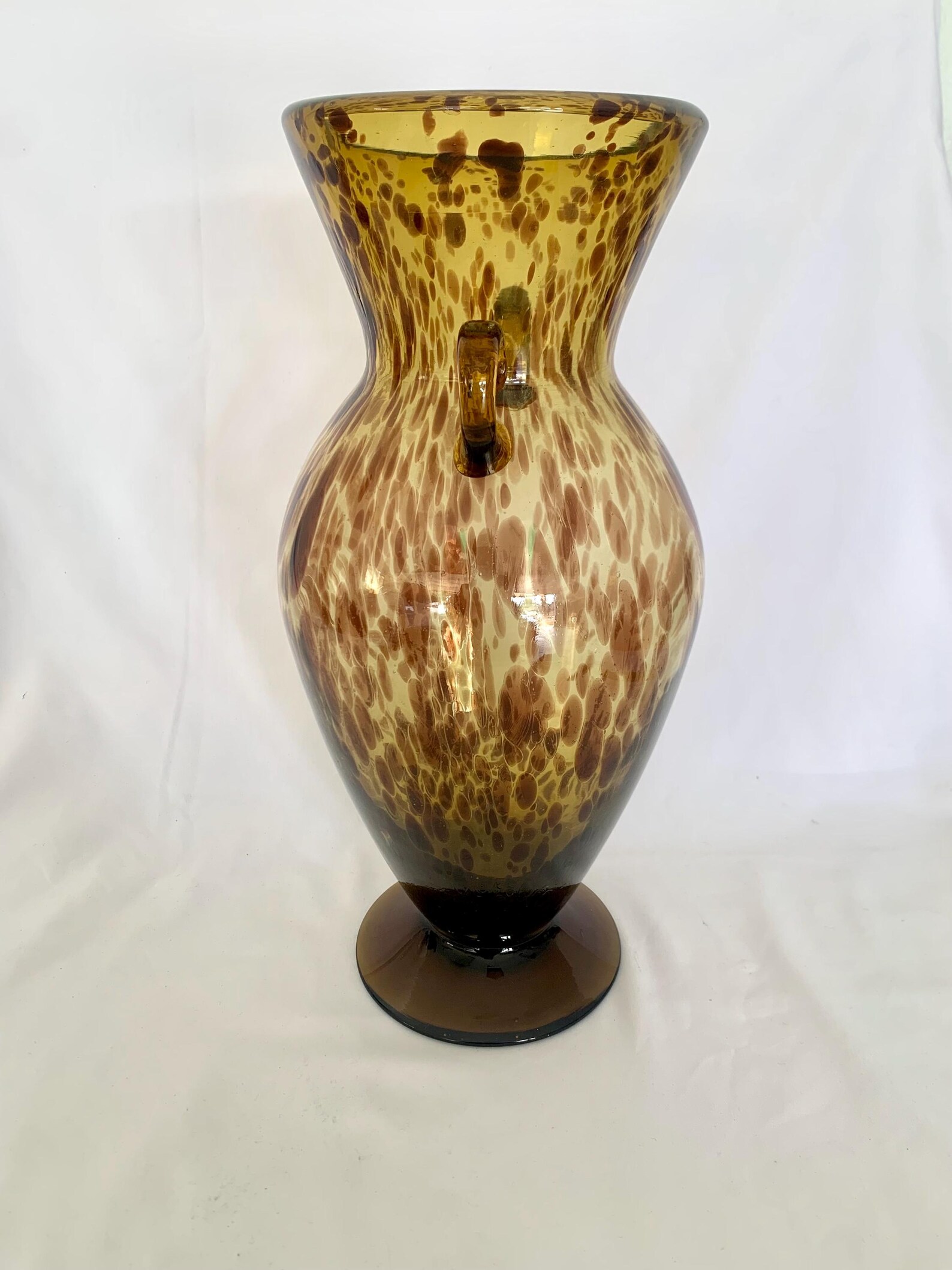 Large 15” Tortoise Shell Blown Glass Vase Amphora Vase - Etsy