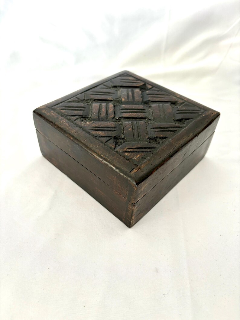 Antique Carved Wood Box Brutalist Box Decorative Storage - Etsy