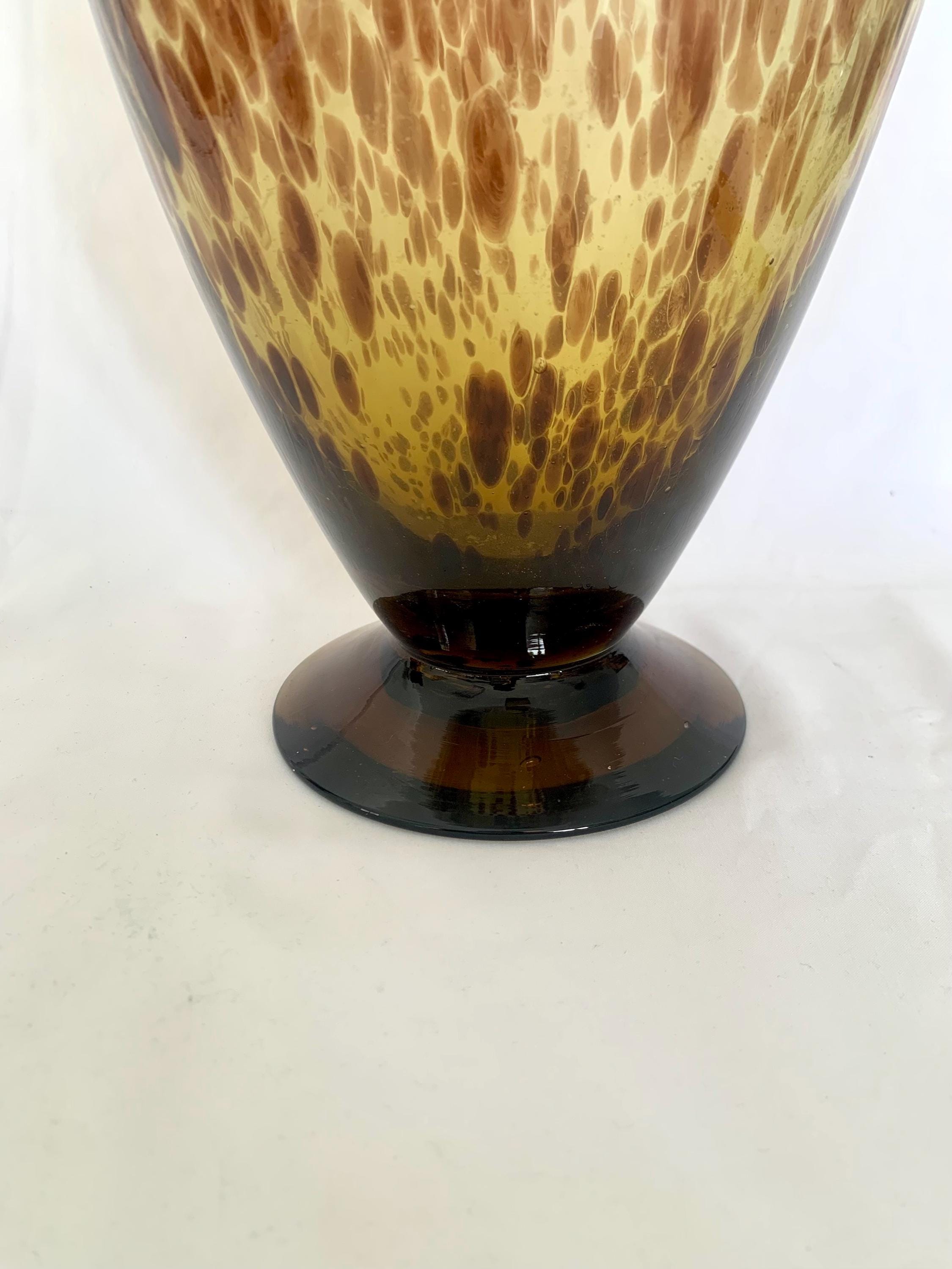 Large 15” Tortoise Shell Blown Glass Vase Amphora Vase - Etsy