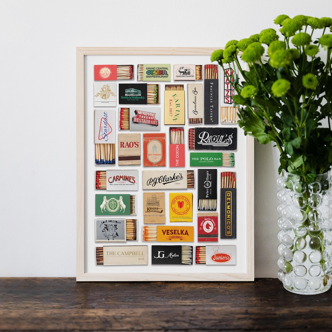 NYC Classics Matchbook Print | NYC Matchbooks | NYC Print | Wall Decor ...