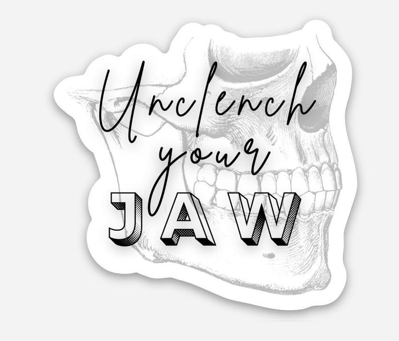 Unclench Your Jaw Die Cut Sticker, Mental Health Sticker, Vinyl Sticker ...