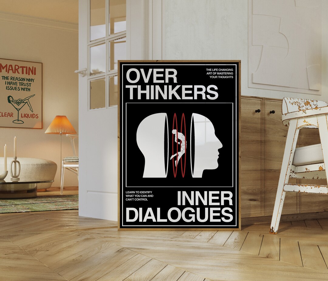 Overthinkers Digital Download Print, Retro Wall Art, Unique Eclectic ...