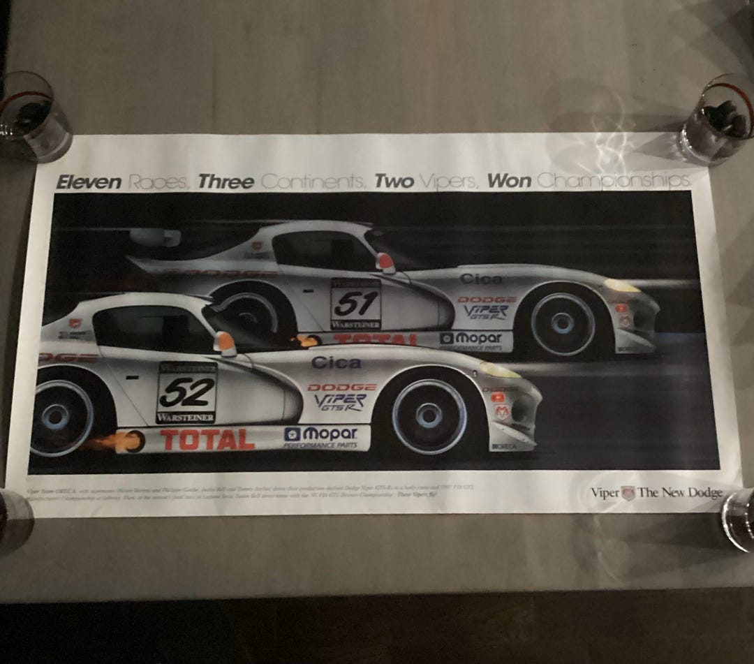 Double-sided Dodge Viper Poster (37" X 21") - Celebrating Car Racing ...