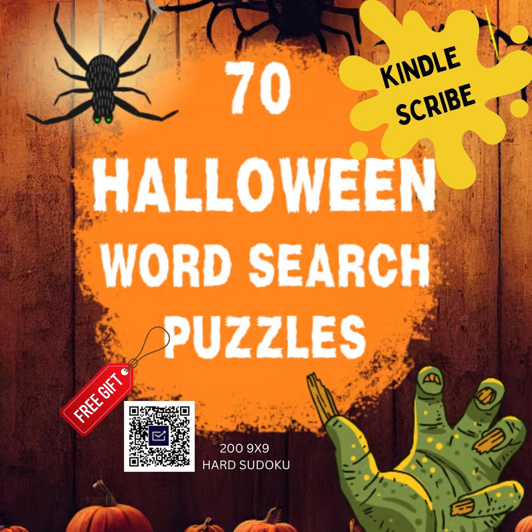Kindle Scribe Word Search Halloween Edition Large Print 70 Unique ...