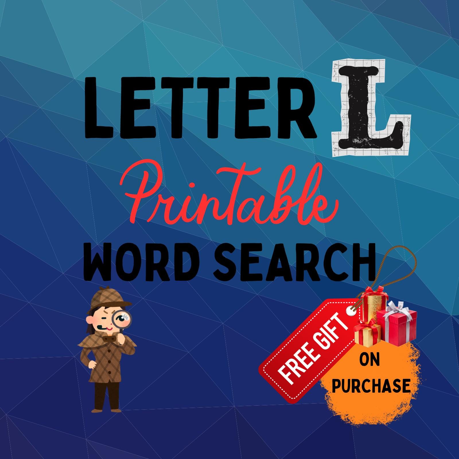 Letter L Word Search for Adults Large Print 100 Hard Puzzles PRINTABLE ...