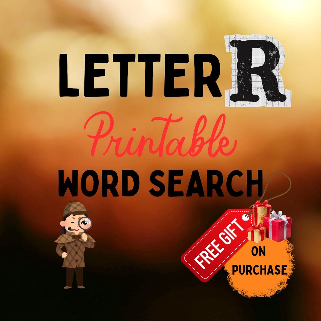 Letter R Word Search for Adults Large Print 100 Hard Puzzles PRINTABLE ...