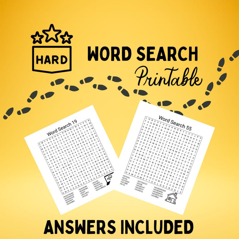 Letter H Word Search for Adults Large Print 80 Hard Puzzles PRINTABLE ...