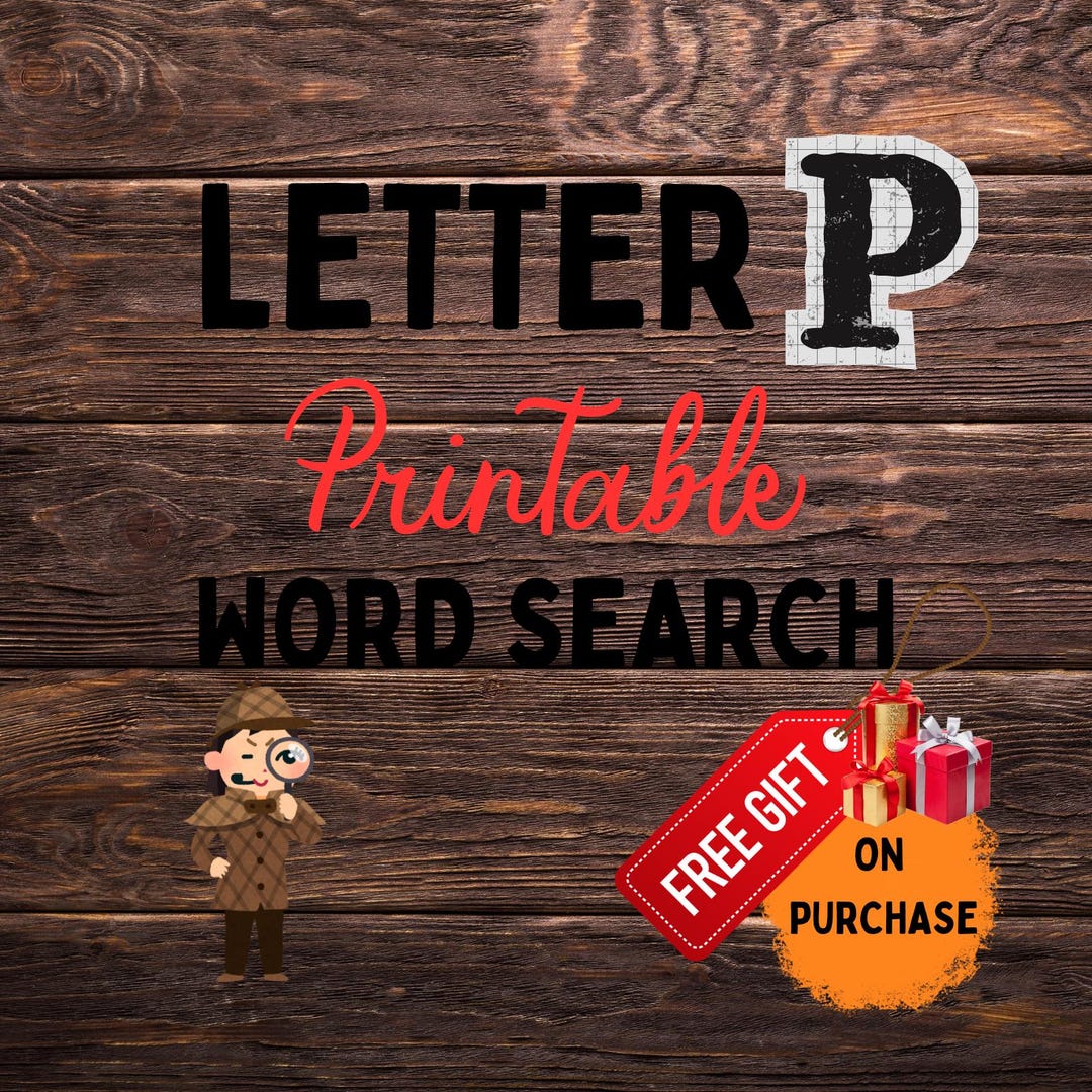 Letter P Word Search for Adults Large Print 100 Hard Puzzles PRINTABLE ...