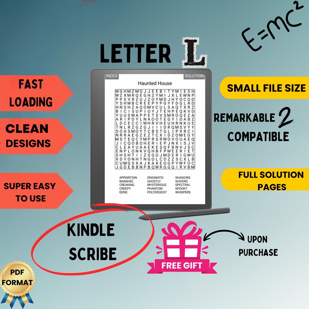 Kindle Scribe Letter L Word Search for Adults Large Print REMARKABLE ...