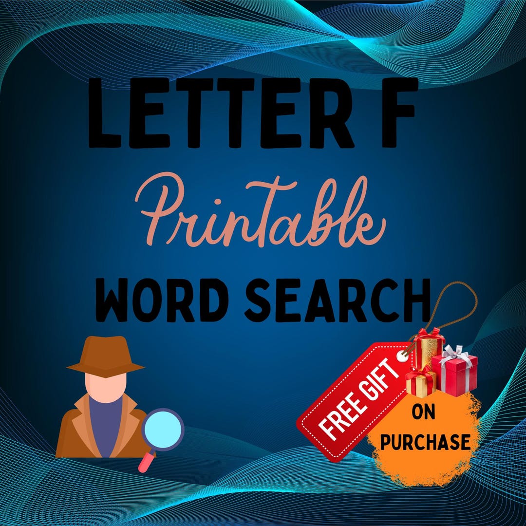 Letter F Word Search for Adults Large Print Kindle 80 Hard Puzzles ...
