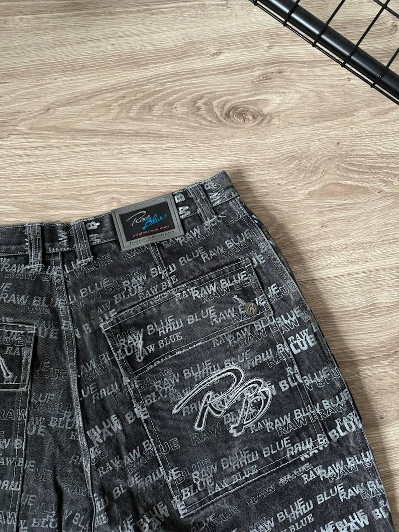 Crazy Vintage Y2K Raw Blue Jnco Style Monogram Baggy Jeans Size 34 - Etsy