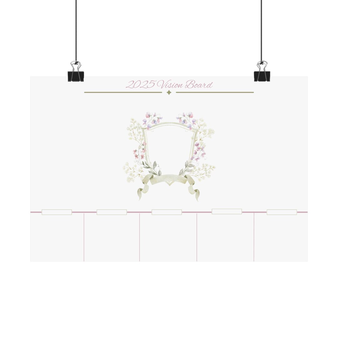 2025 Vision Board Poster Goal Setting & Manifestation Tool Customizable ...