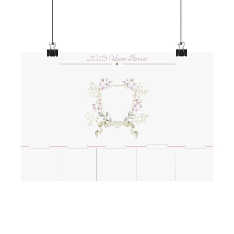 2025 Vision Board Poster Goal Setting & Manifestation Tool Customizable ...