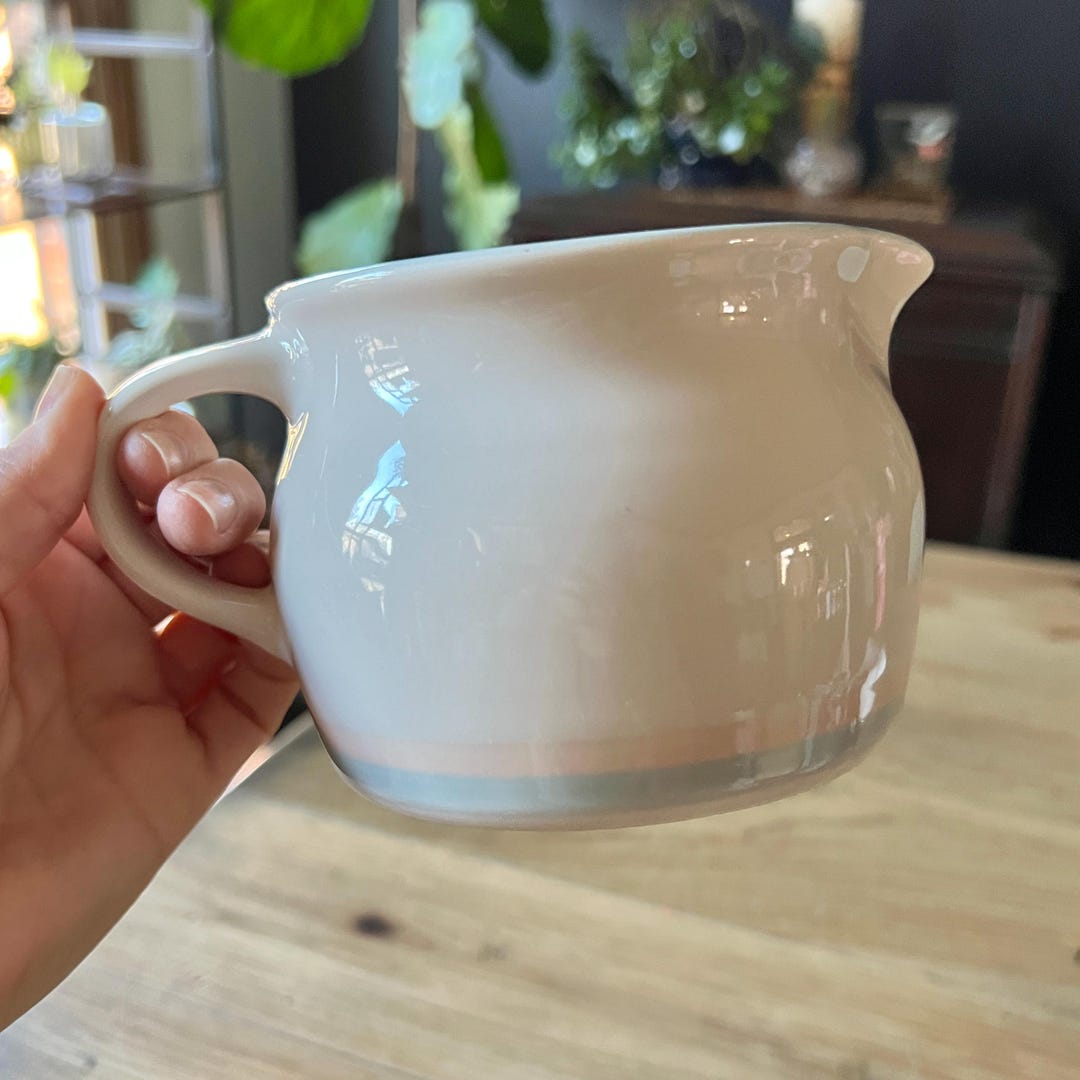 Vintage Pfaltzgraff Creamer With Light Pink and Blue Detailing - Etsy