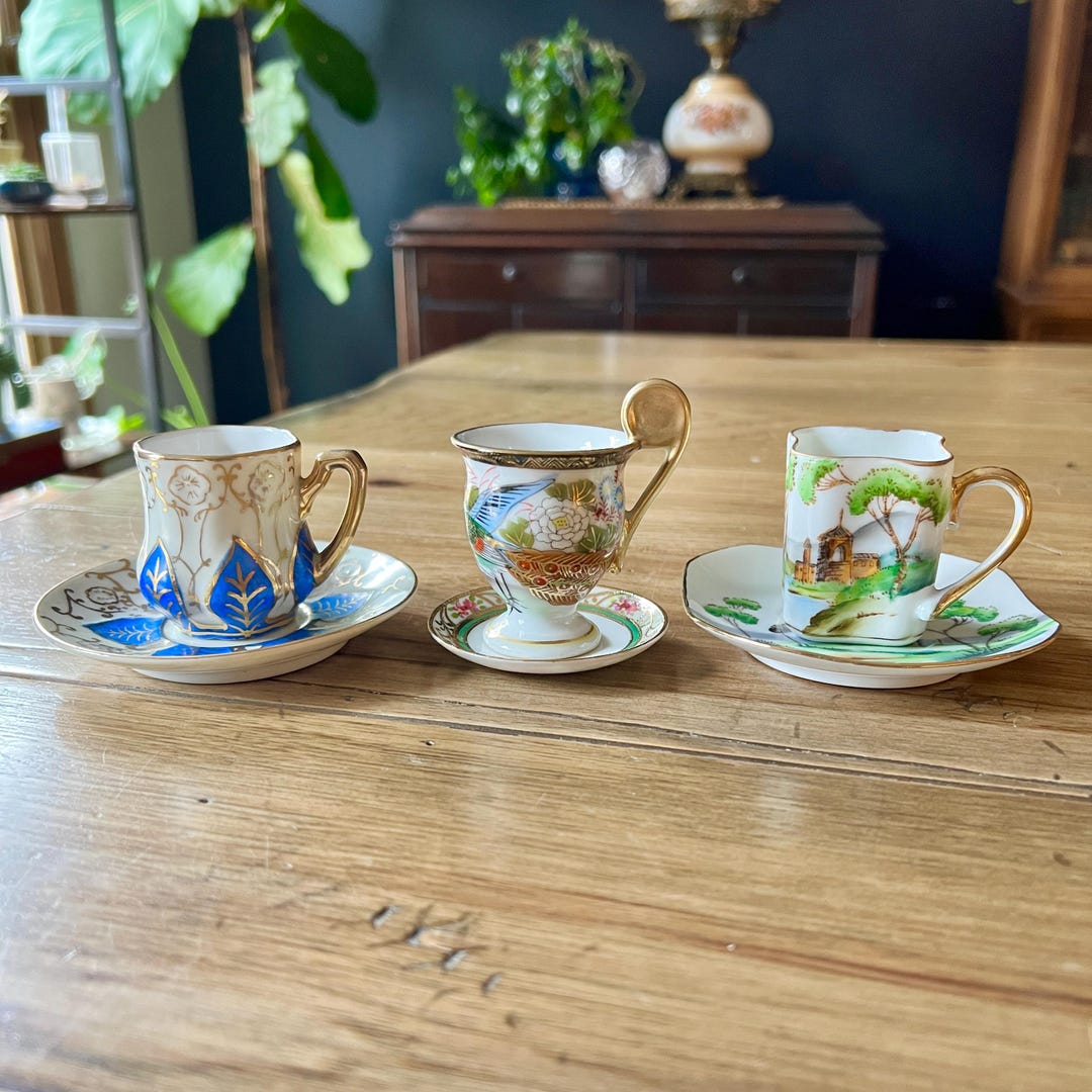 Set of 3, Vintage Occupied Japan Miniature Tea Cup and Saucer Sets - Etsy