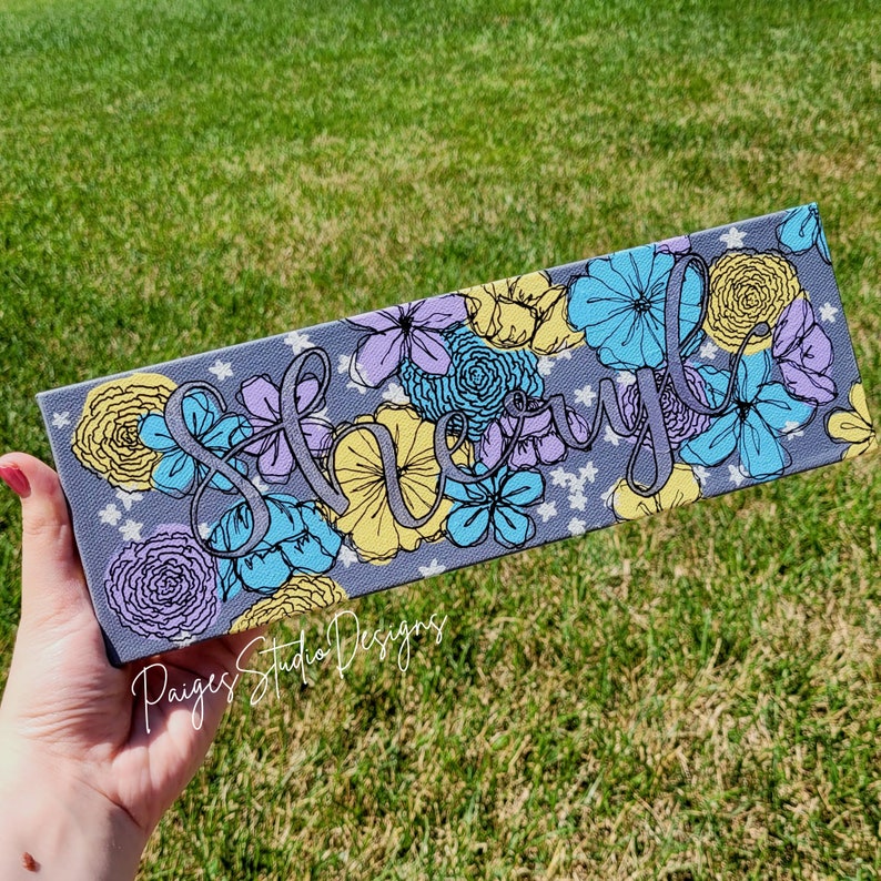 Custom Floral Nameplates - Hand-painted | Unique Plaques for Home Decor ...