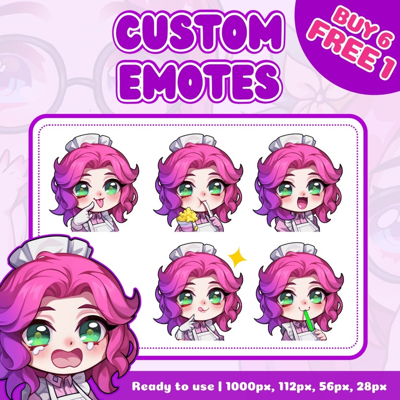 Custom Twitch Emotes, Vtuber Emotes, Kick Emotes, Sub Emote, Anime ...