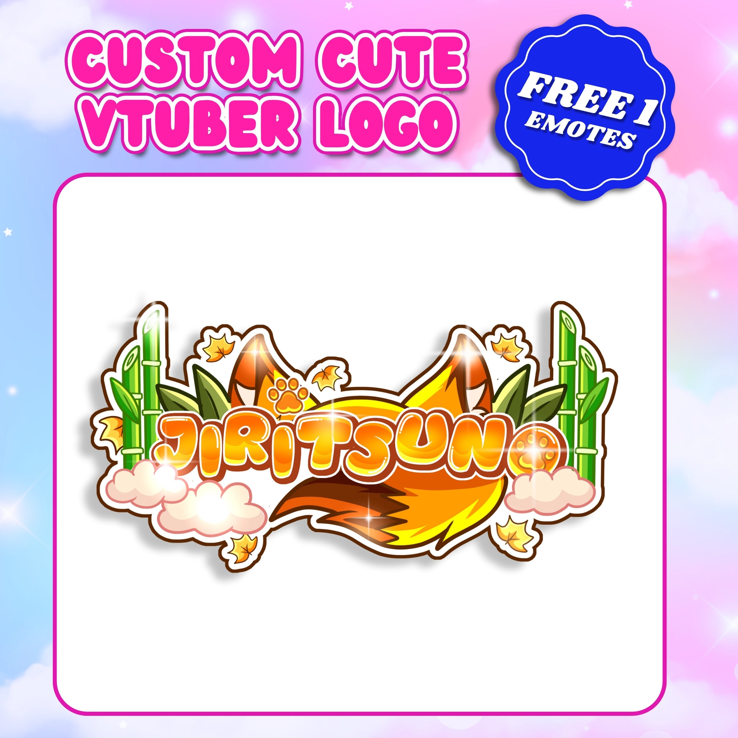 Custom Vtuber Logo, Vtuber Logo, Custom Vtuber Logo Commission, Kawaii ...