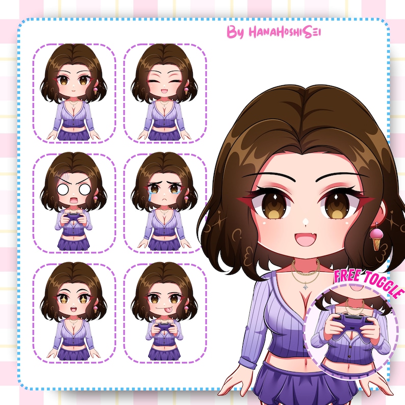 Pngtuber, Chibi Pngtuber, Custom Pngtuber Avatar for Streamer, Pngtuber ...
