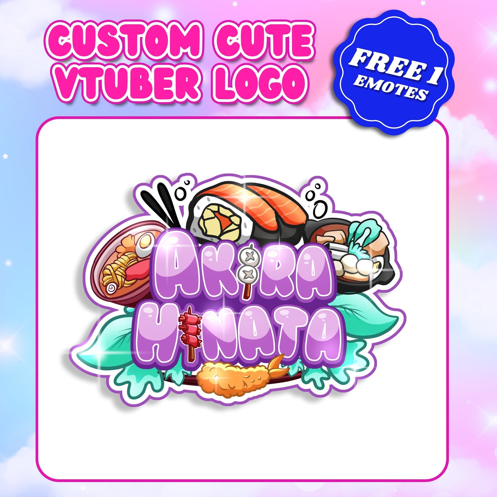 Custom Vtuber Logo, Vtuber Logo, Custom Vtuber Logo Commission, Kawaii ...
