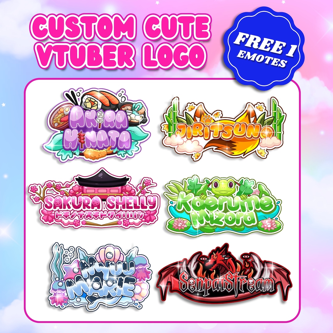 Custom Vtuber Logo, Vtuber Logo, Vtuber Logo Commission, Vtuber Asset ...