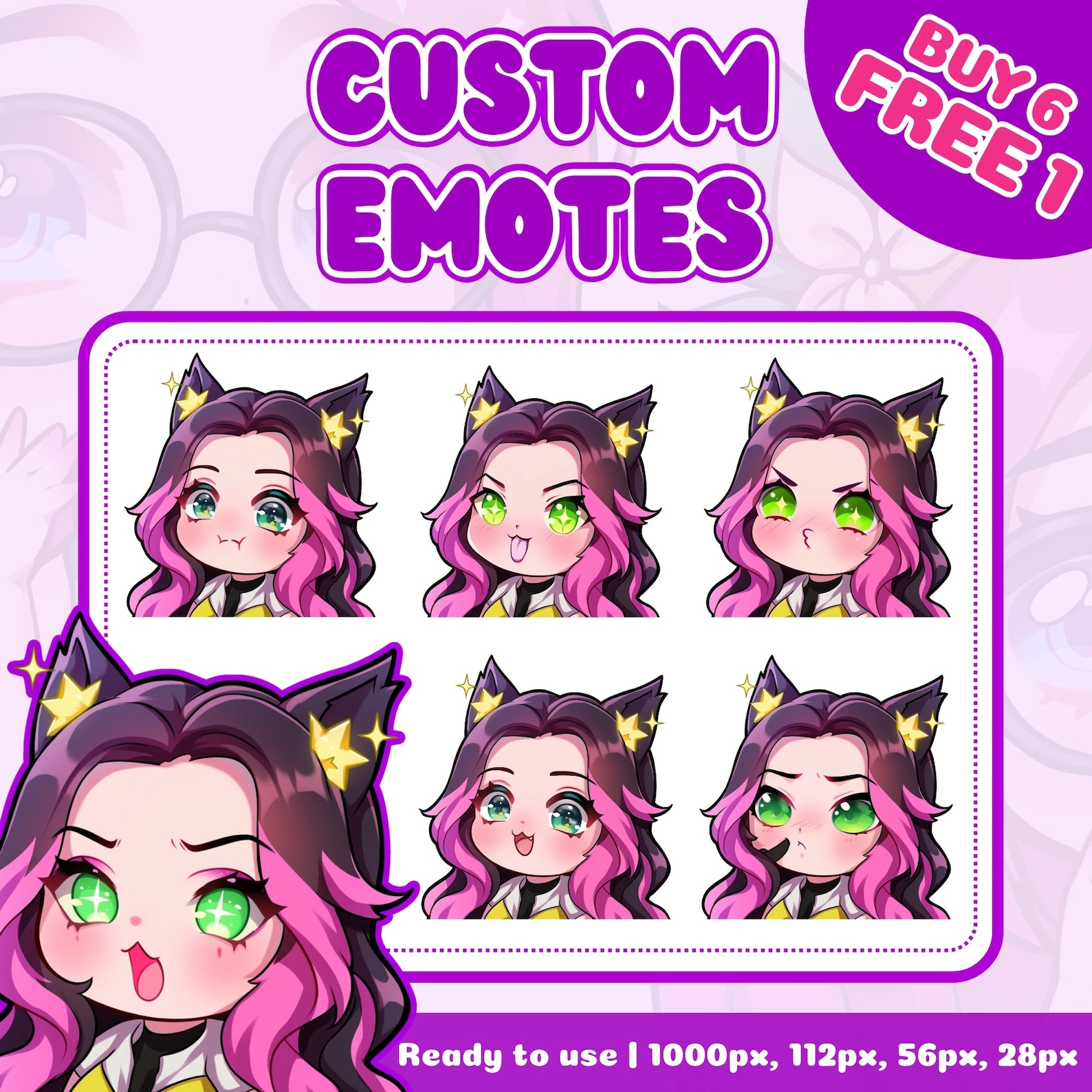 Custom Twitch Emotes, Vtuber Emotes, Kick Emotes, Sub Emote, Anime ...