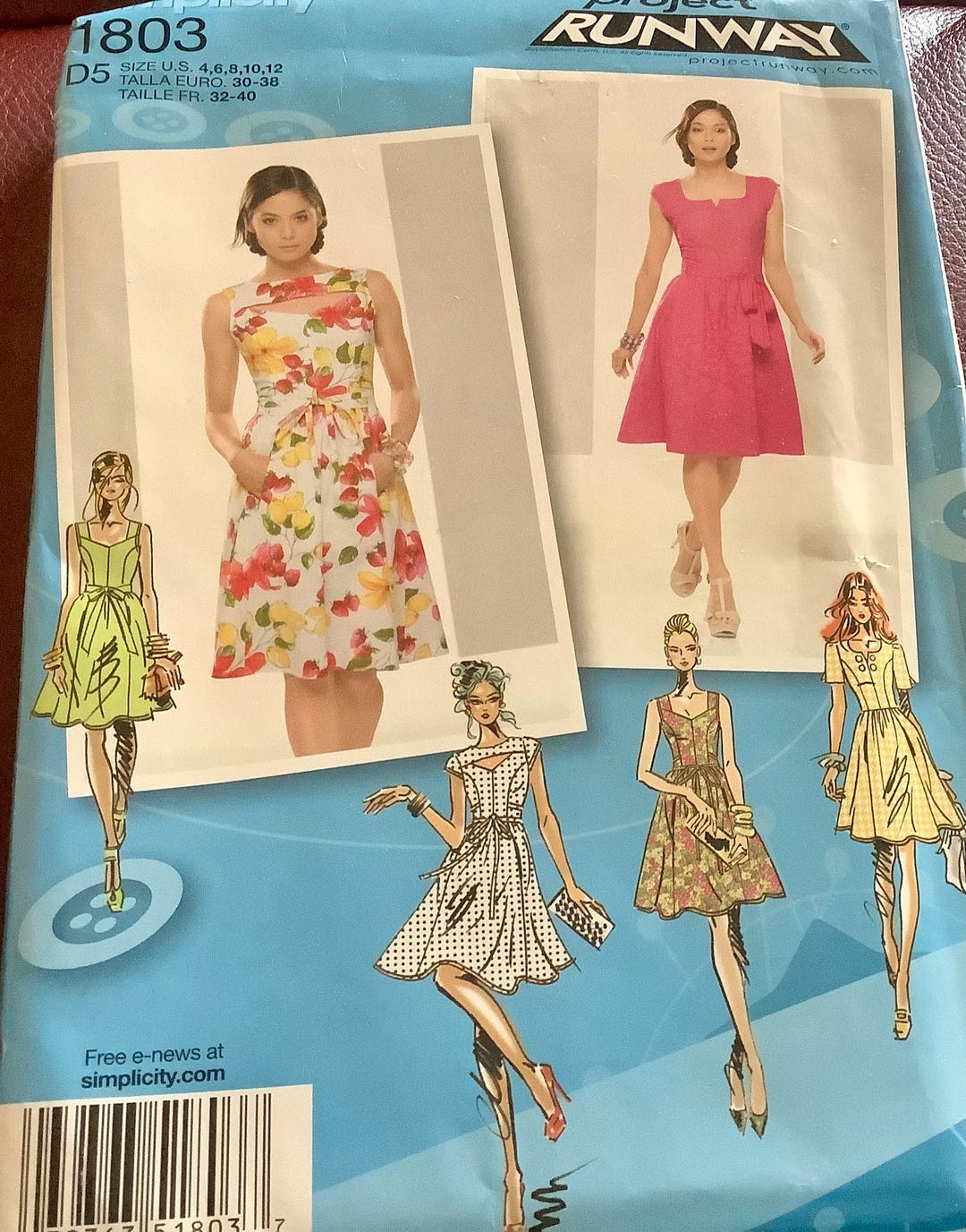 Simplicity 1803, Misses Dresses With Bodice Variations Pattern, Size 4 ...