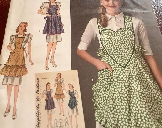 Simplicity 8232 Vintage 1940s Misses Heart Apron, Size Small to Large ...