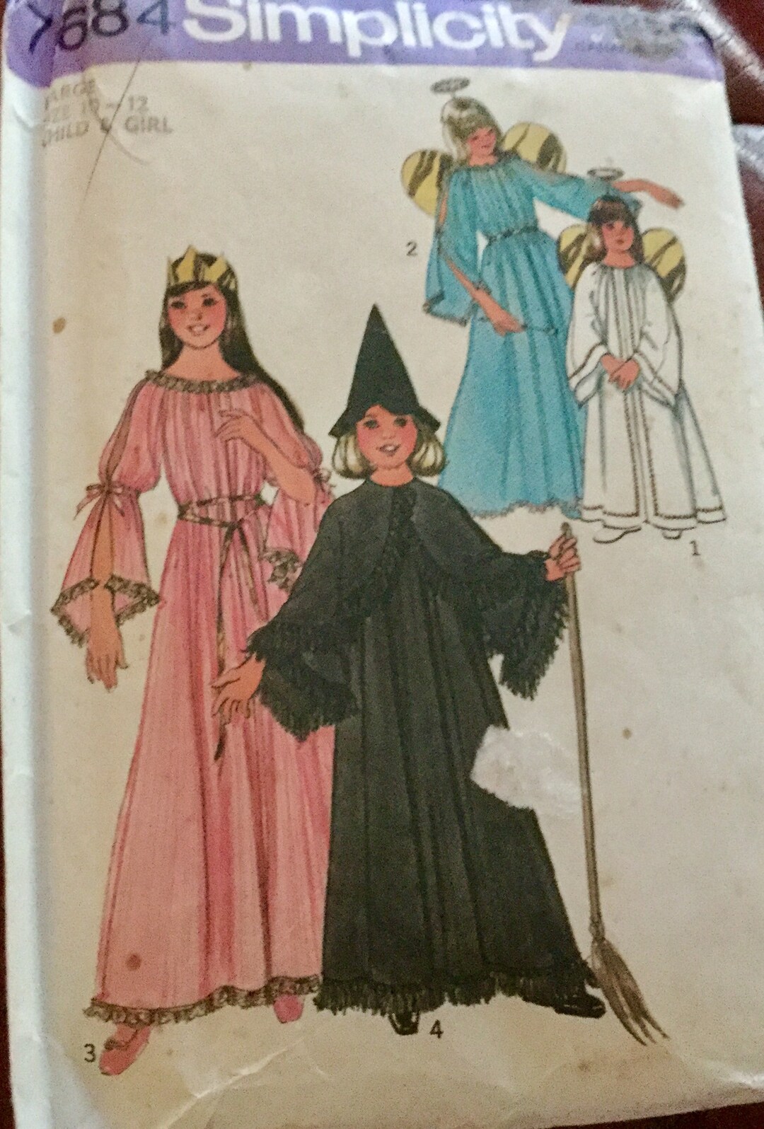Simplicity 7884 | Girls Costume, Witch, Angel, Fairy, Princess Pattern ...