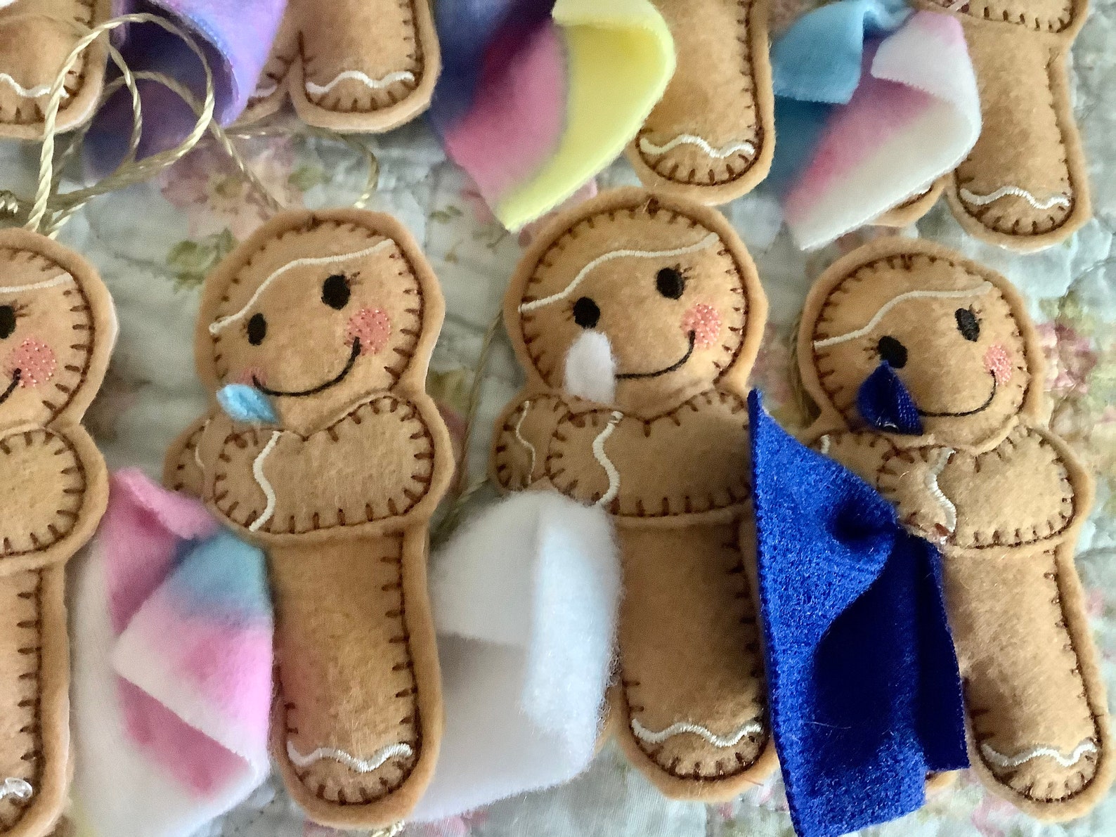 Baby Snuggle Stuffed Gingerbread Baby Ornament | Felt | 4” Tall With ...
