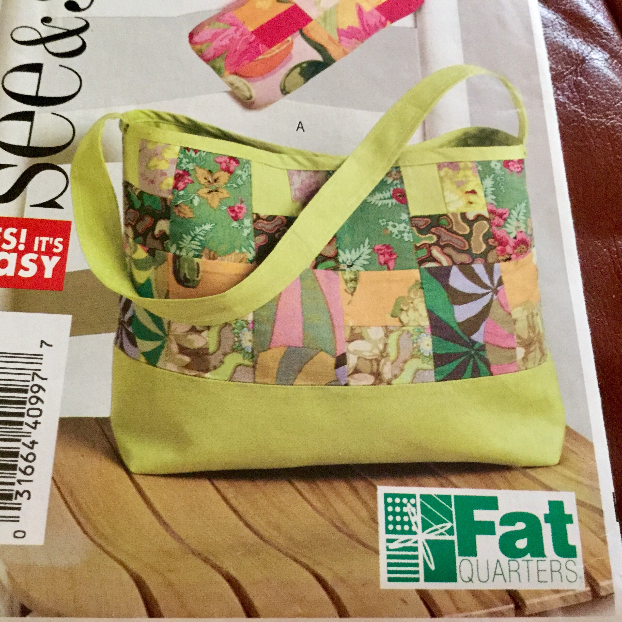 Butterick 4839 Tote Pattern From Fat Quarters 11 by 10 Bag - Etsy