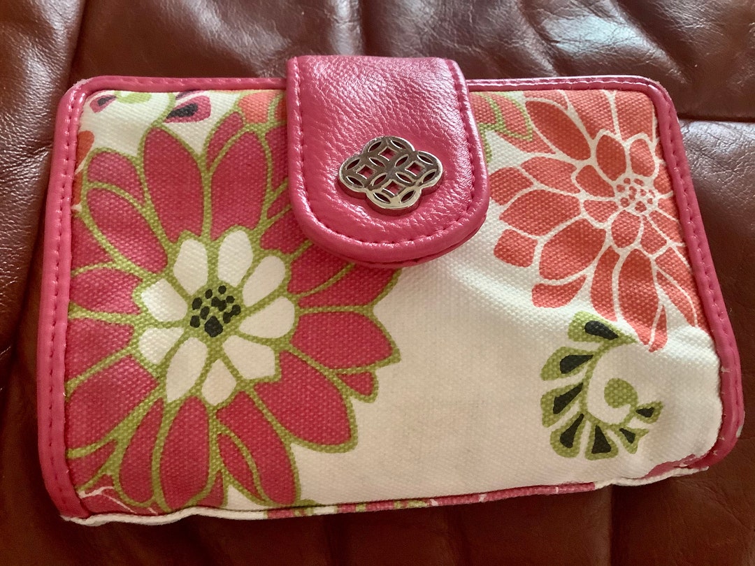 Pink Floral Safekeeper Fabric Wallet Change Purse 5 by 4 closed Snap ...