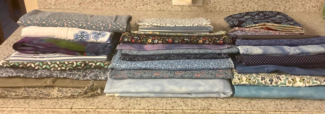 Blue Fabrics, Large Priority Box Full as Pictured, Weighs 8 Pounds ...