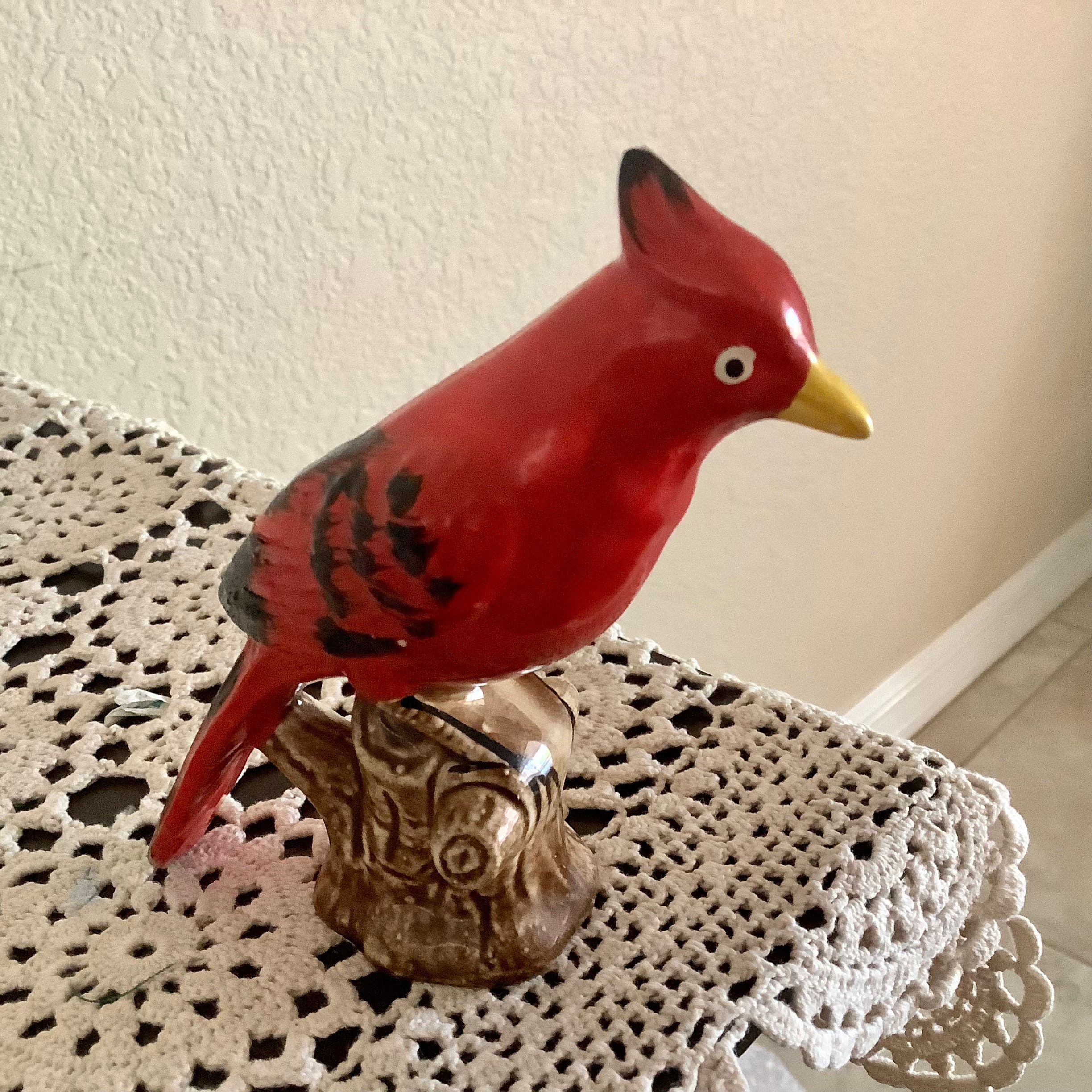Red Cardinal Bird Figurine 4 Tall Ceramic Bird - Etsy
