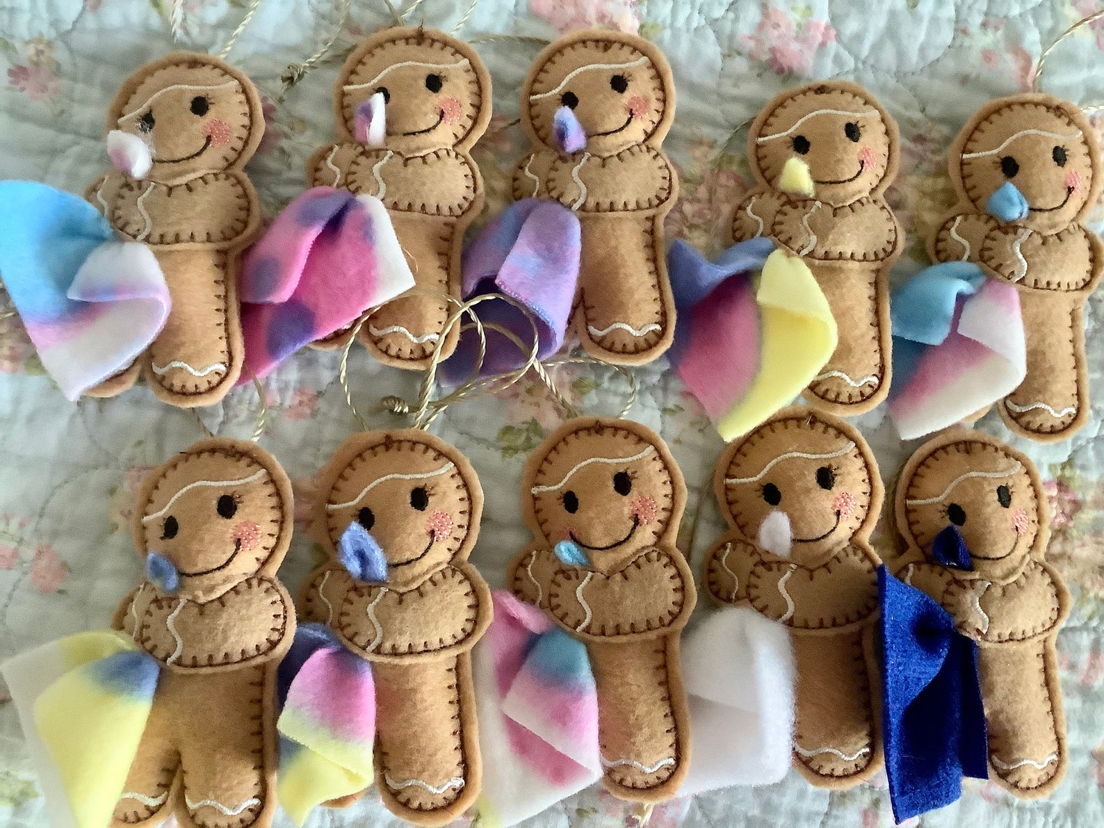 Baby Snuggle Stuffed Gingerbread Baby Ornament | Felt | 4” Tall With ...