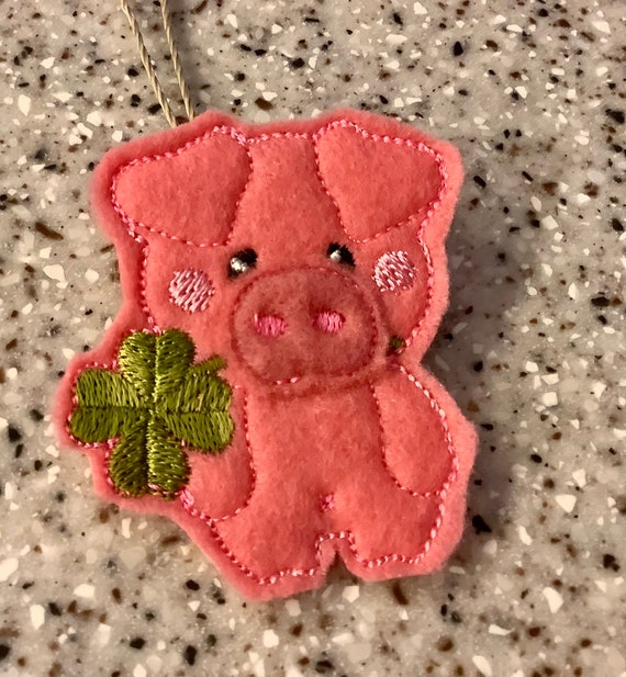 Lucky Piggy Good Luck Bingo Four Leaf Clover Ornament & Pin - Etsy