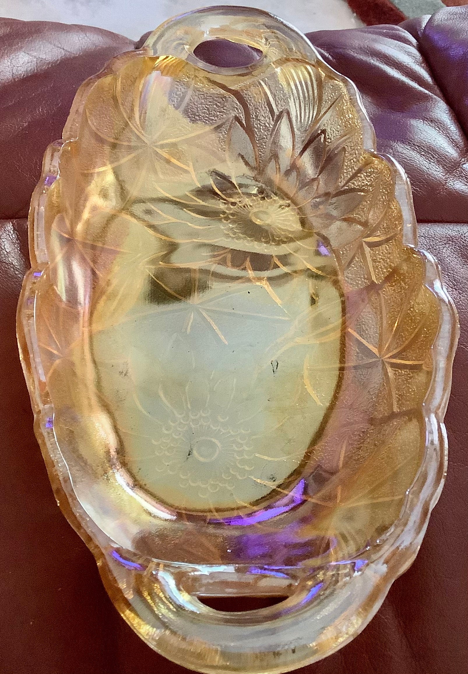 Vintage Orange Glass Plate 9.5 by 5 Orange Glass Fall | Etsy