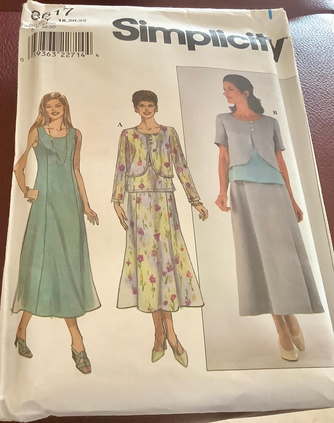 Simplicity 8617 | Misses Dress & Top Pattern | Size 18-22 | Uncut - Etsy