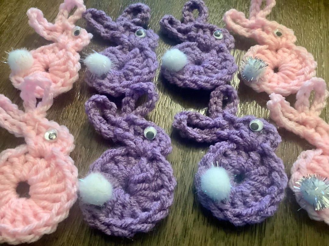 Bunny Pin Crochet in Pink or Purple | Approximately 3” Tall, Easter ...