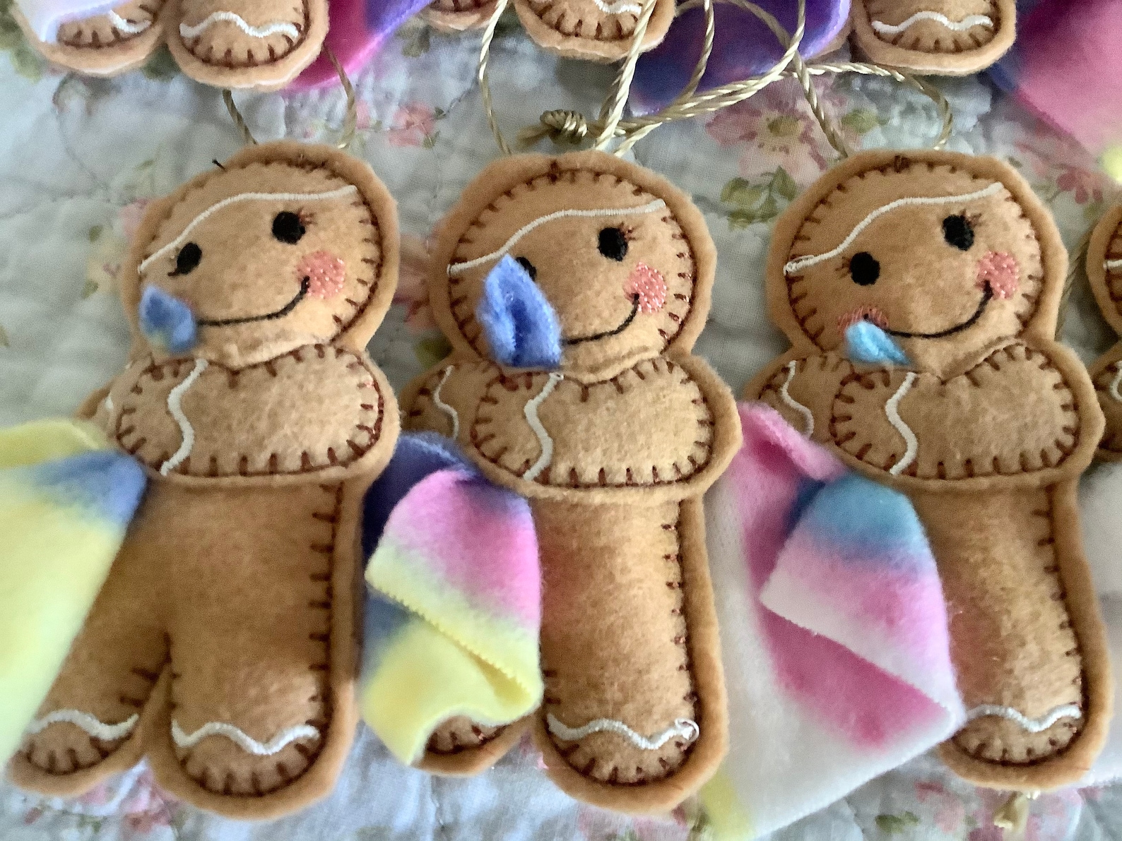 Baby Snuggle Stuffed Gingerbread Baby Ornament | Felt | 4” Tall With ...
