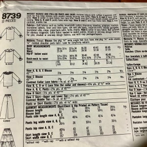 Simplicity 8739 | Blouse & Pull-on Skirt and Pants Pattern | Size L to ...