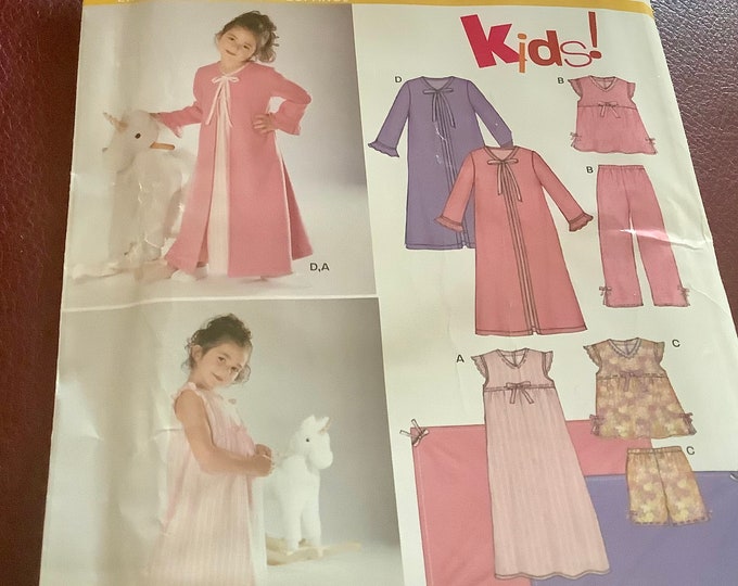 New Look 6334 | Child’s Nightgown, Robe & Top Pattern | Size 3-8 ...