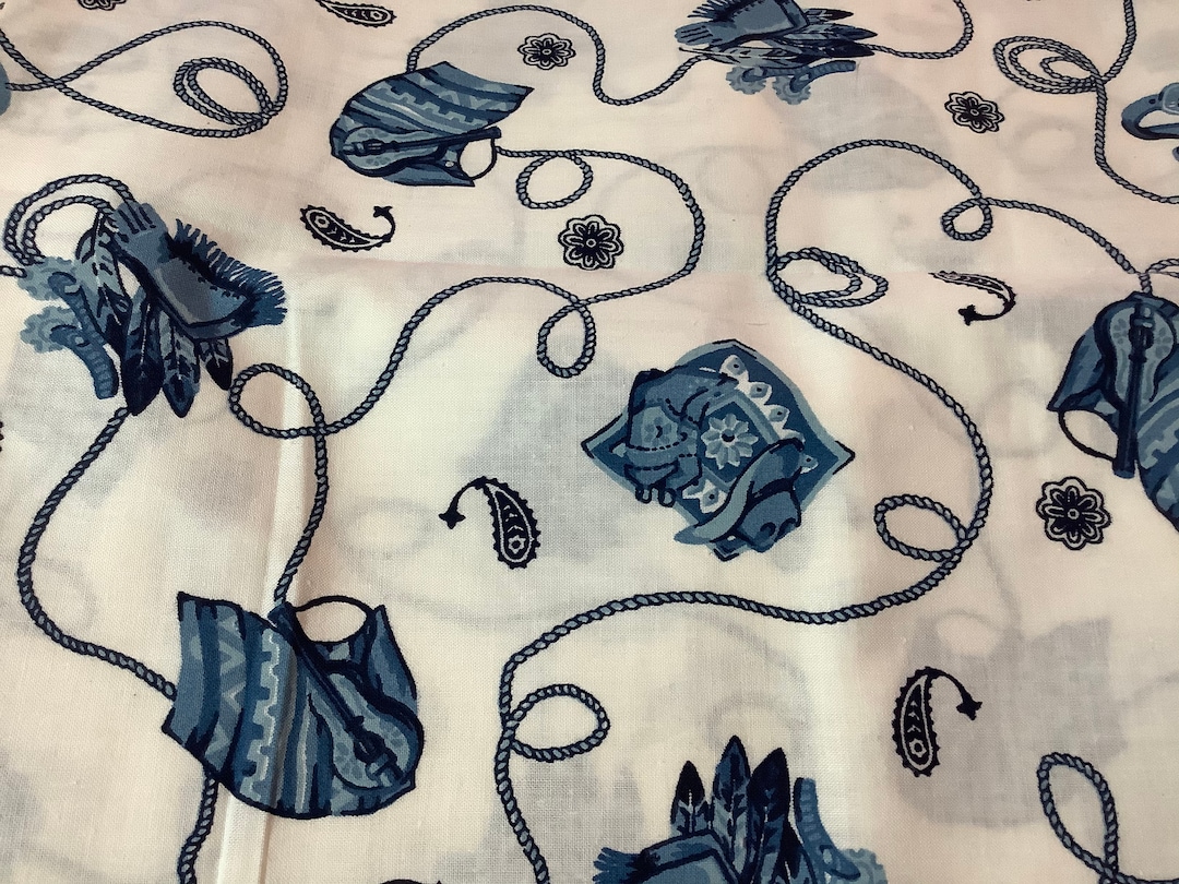 Western Paisley Horses Print Fabric Samples in 3 Color Ways | 3 Pieces ...