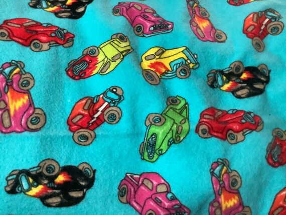 Flannel Cars Print Fabric Washed 1 Yard by 45 Wide Red - Etsy