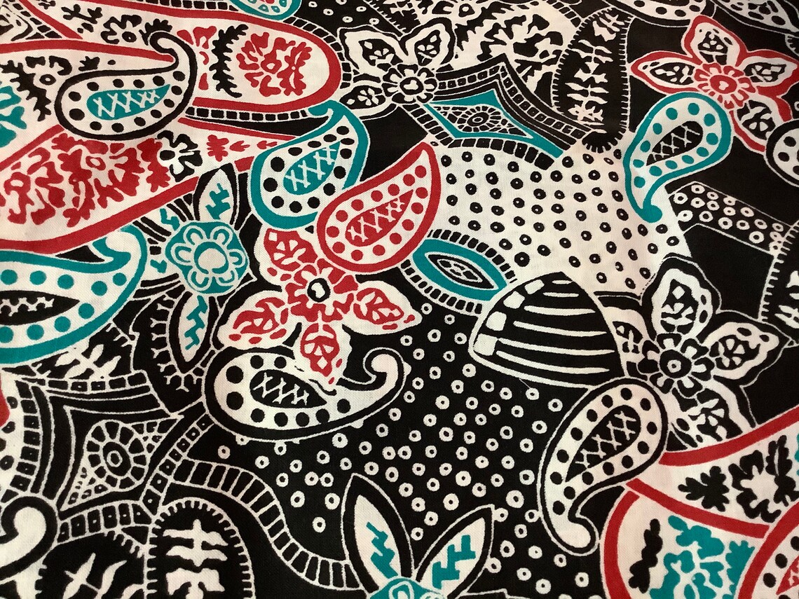 Paisley Print Fabric Samples in 3 Color Ways 3 Pieces 32 to - Etsy