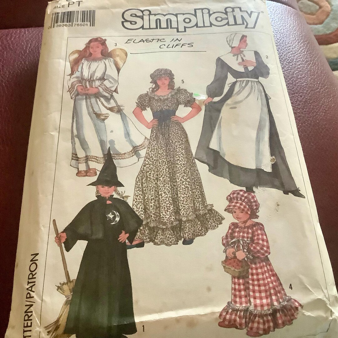 Simplicity 7650, Petite Costume Pattern | Size 6-8 | Angel Witch Milk ...