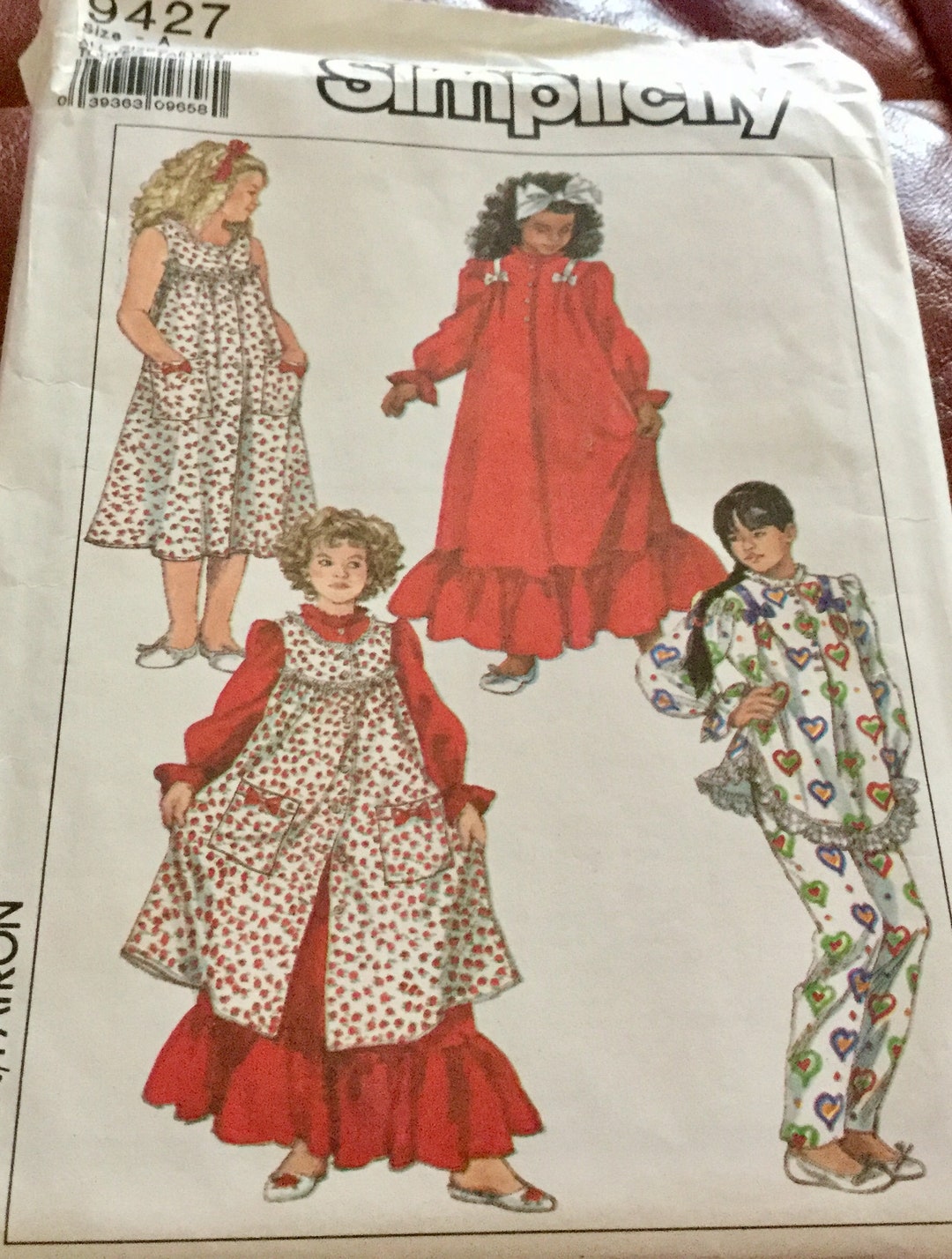 Simplicity 9427 | Girls Nightgown, Pinafore and Pajamas Pattern | Size ...