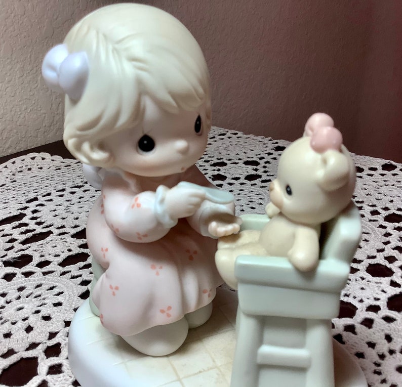 Precious Moments Members Only Girl & Teddy Bear sharing 5 - Etsy