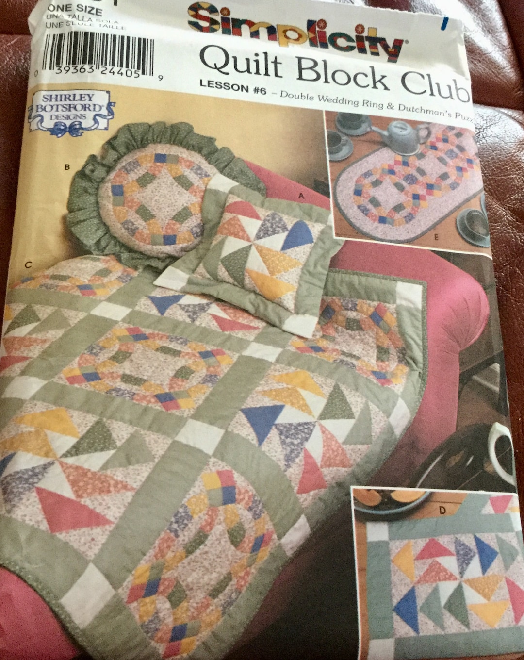 Simplicity 9451 | Quilt Block Club Lesson 6 Pattern | Double Wedding ...