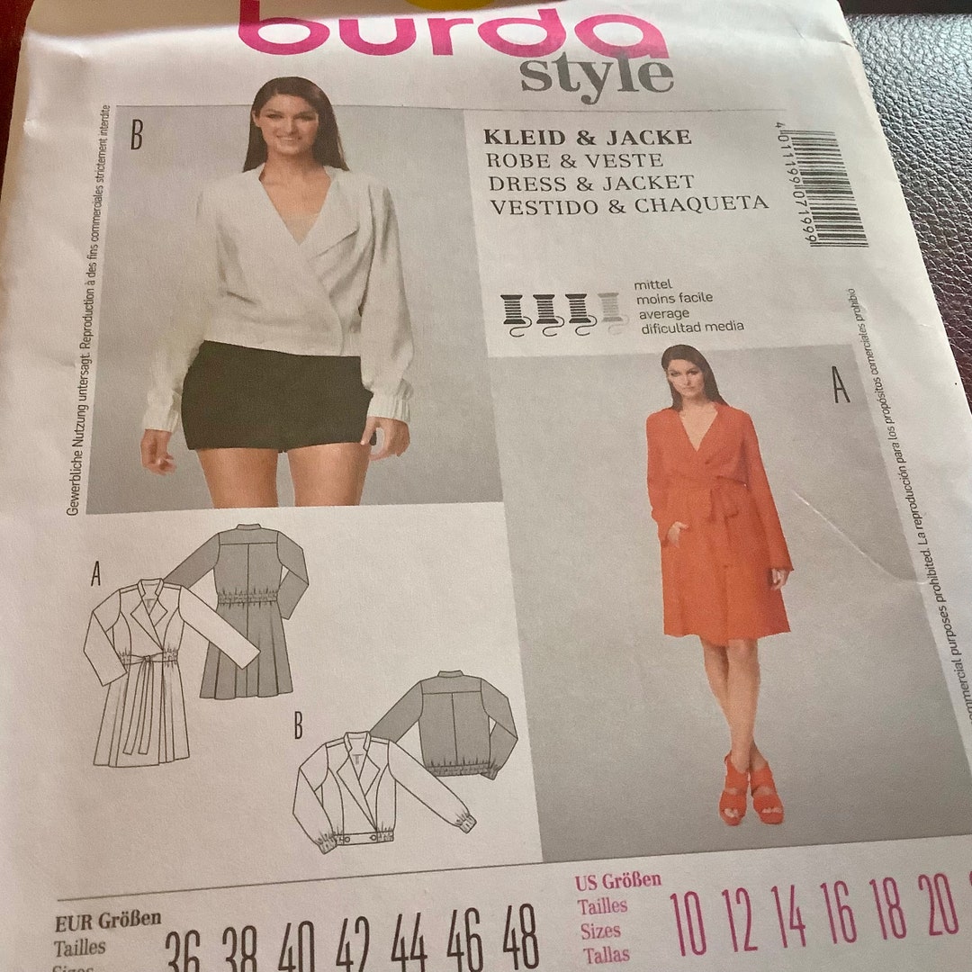 Burda 7199 | Misses Jacket & Dress Pattern | Size 10-22 | Uncut - Etsy